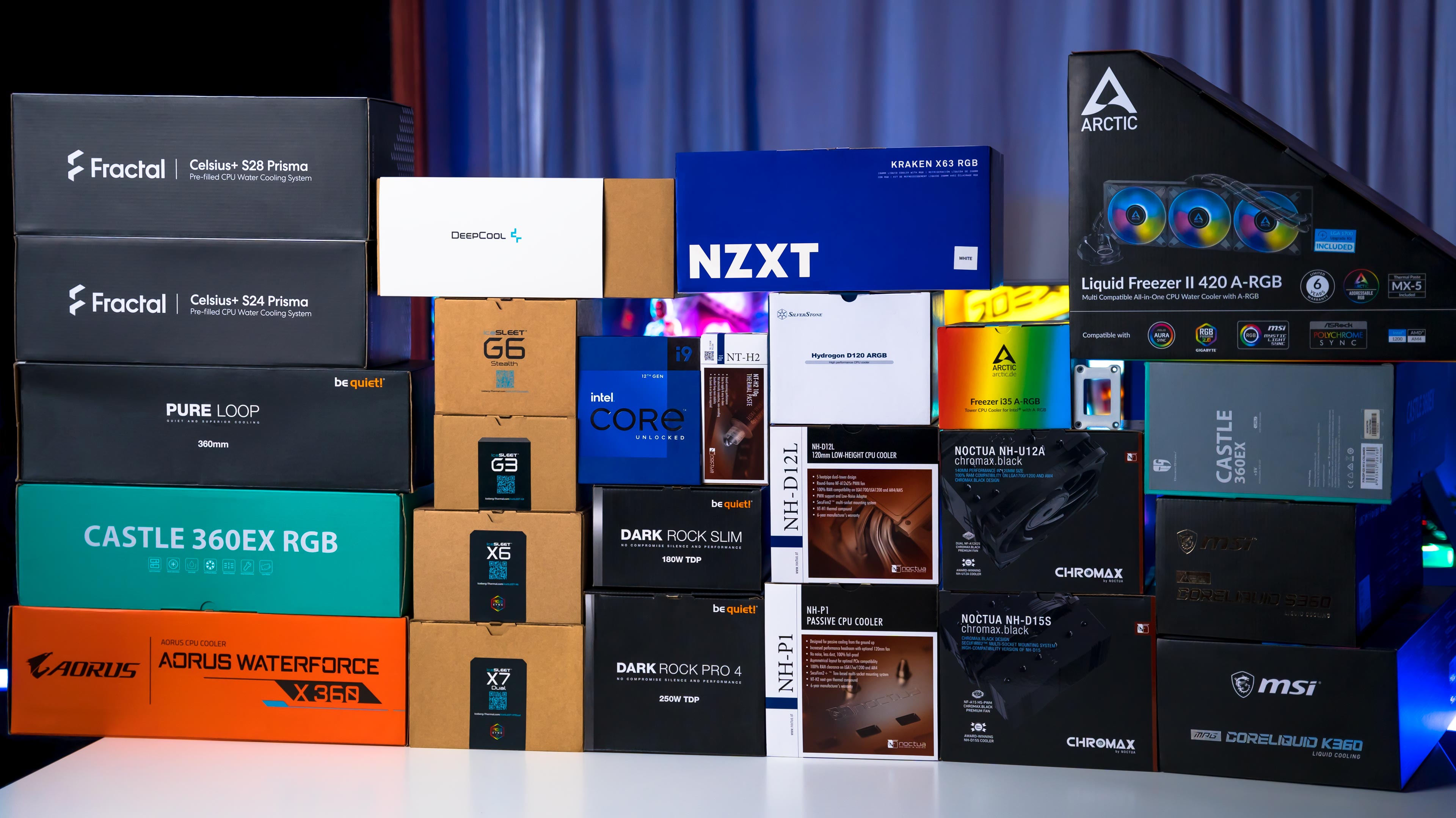 تجربة 32 مبرد مع معالج أنتل جيل 12 CPU Cooler Roundup Intel 12900K - HDR247